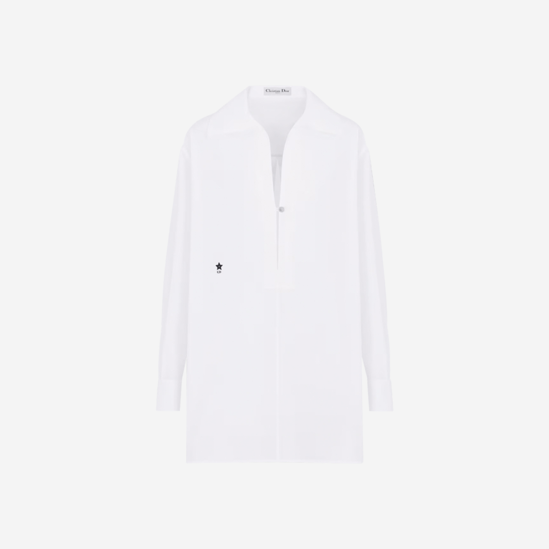 (W) 디올 롱 블라우스 코튼 포플린 화이트 | Dior | KREAM