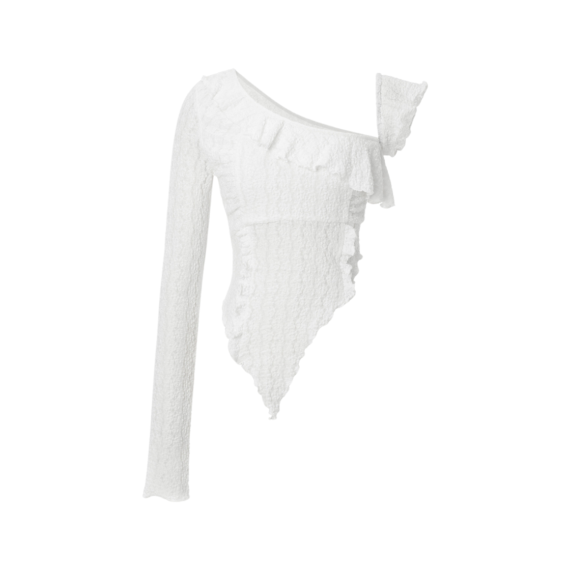 (W) 쓰리타임즈 스완 러플 탑 화이트 | Threetimes | KREAM