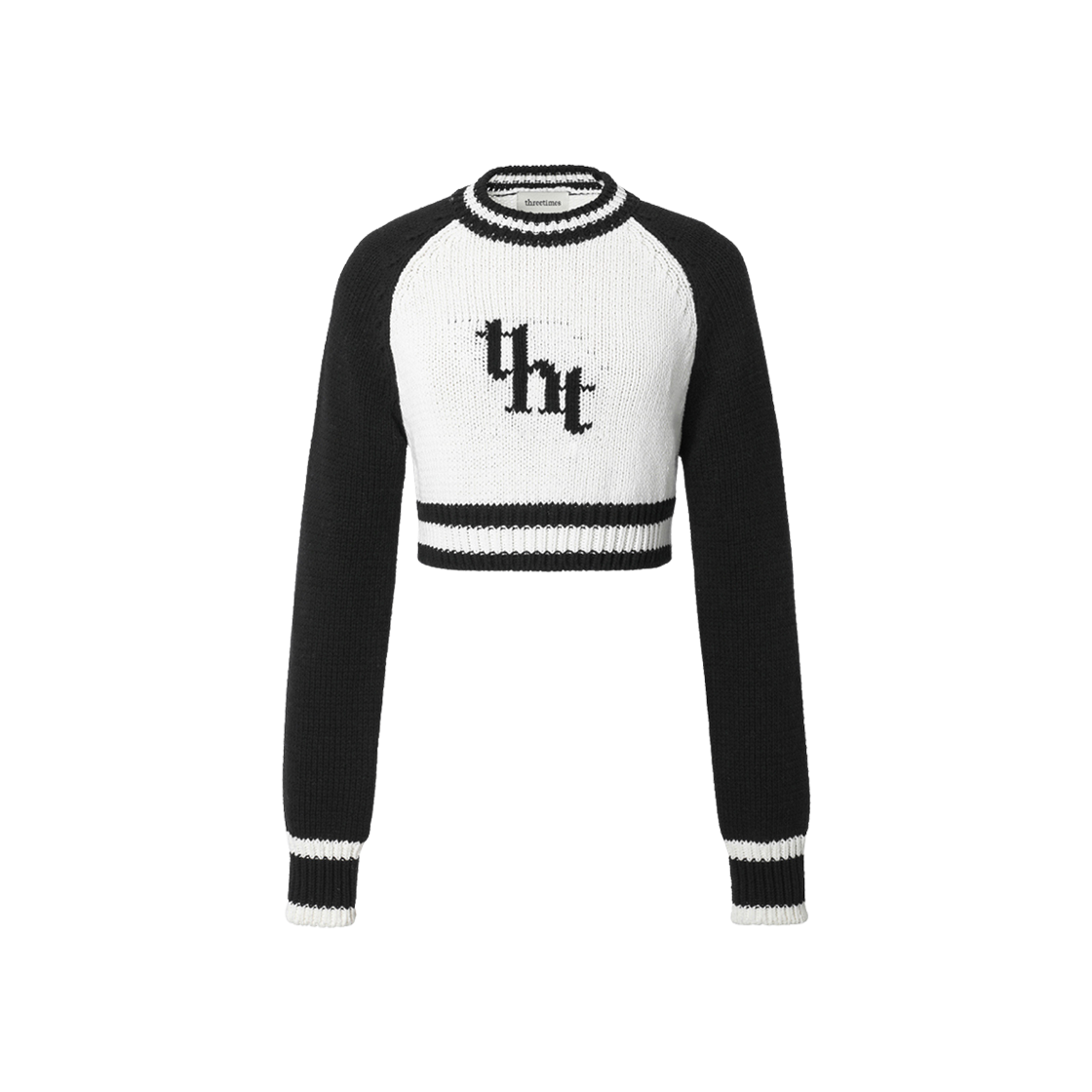 (W) 쓰리타임즈 Tht 자카드 스웨트셔츠 미니 블랙 | Threetimes | KREAM