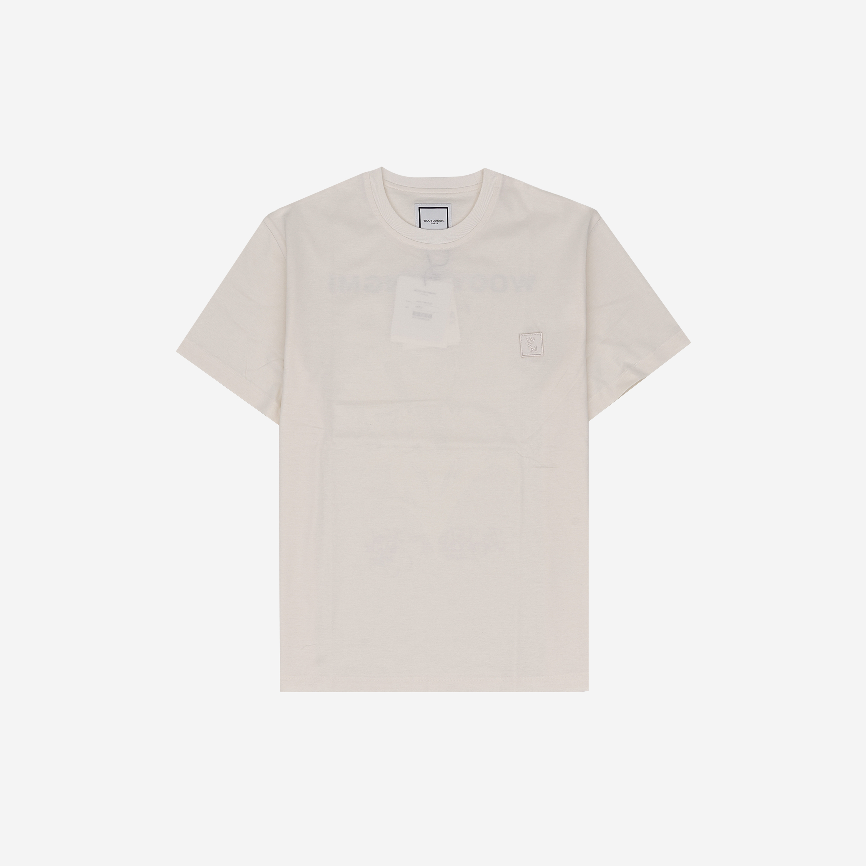 우영미 플라워 백로고 티셔츠 아이보리 - 24SS | KREAM