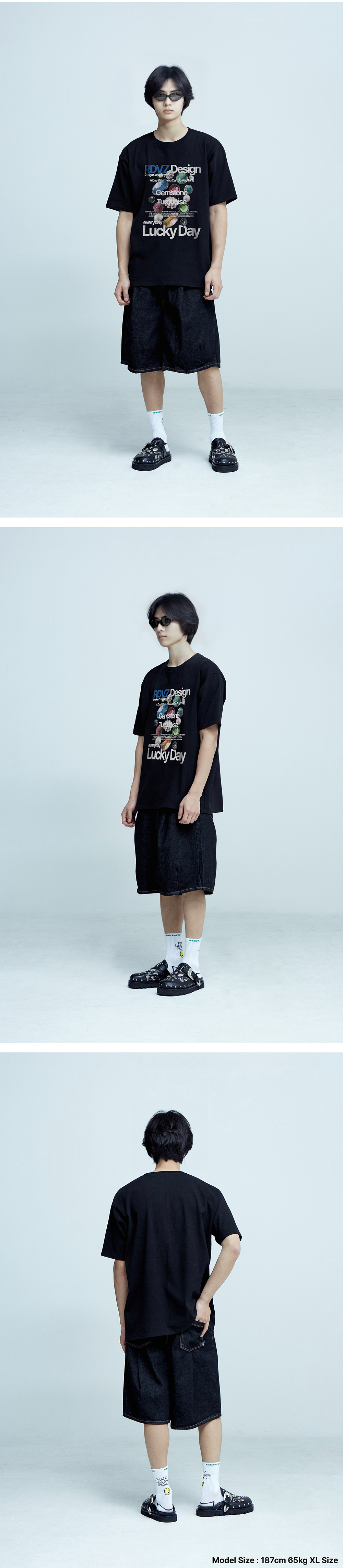 알디브이제트 젬스톤 프린팅 티셔츠 블랙 | RDVZ | KREAM