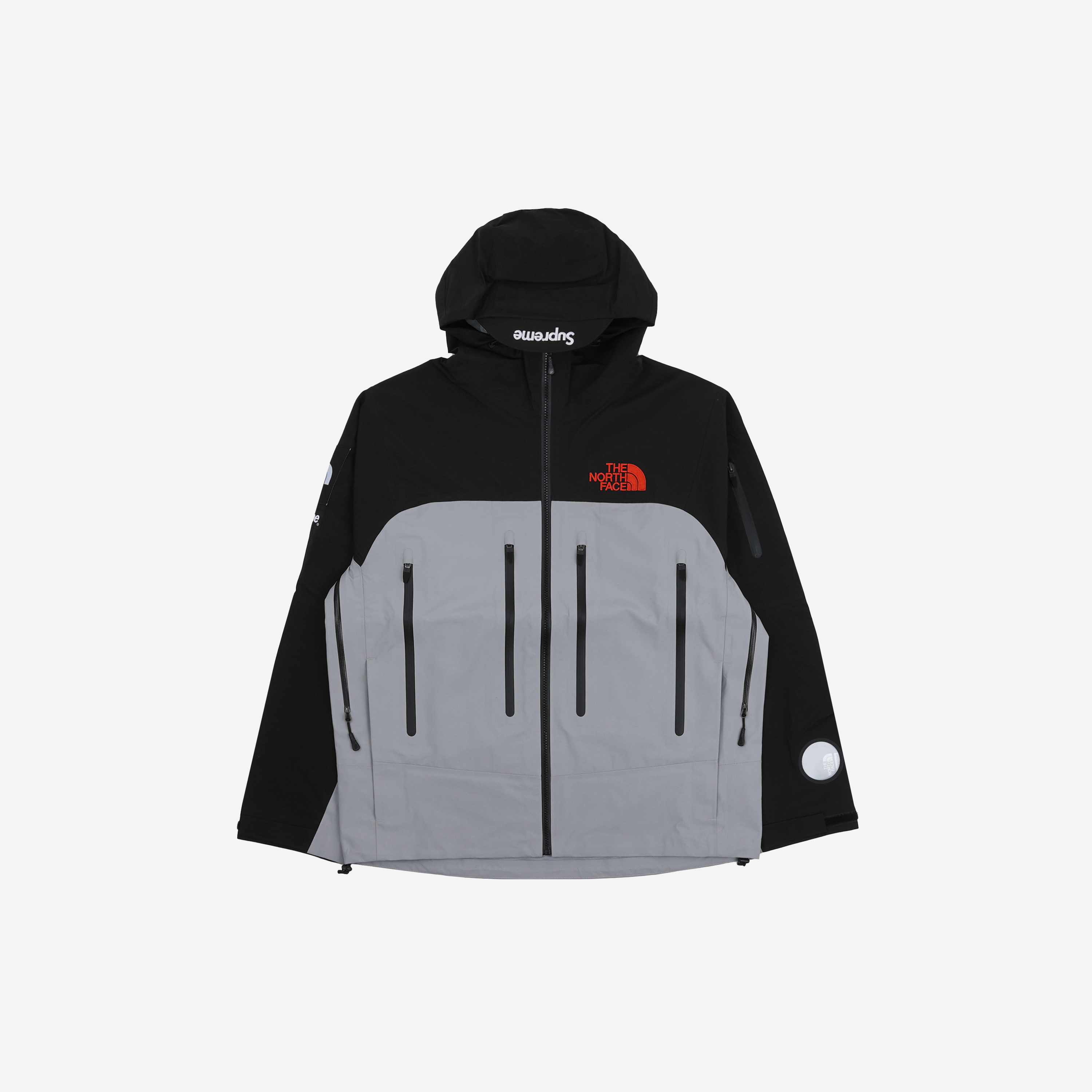 슈프림 x 노스페이스 테입드 심 쉘 자켓 그레이 - 22FW | KREAM