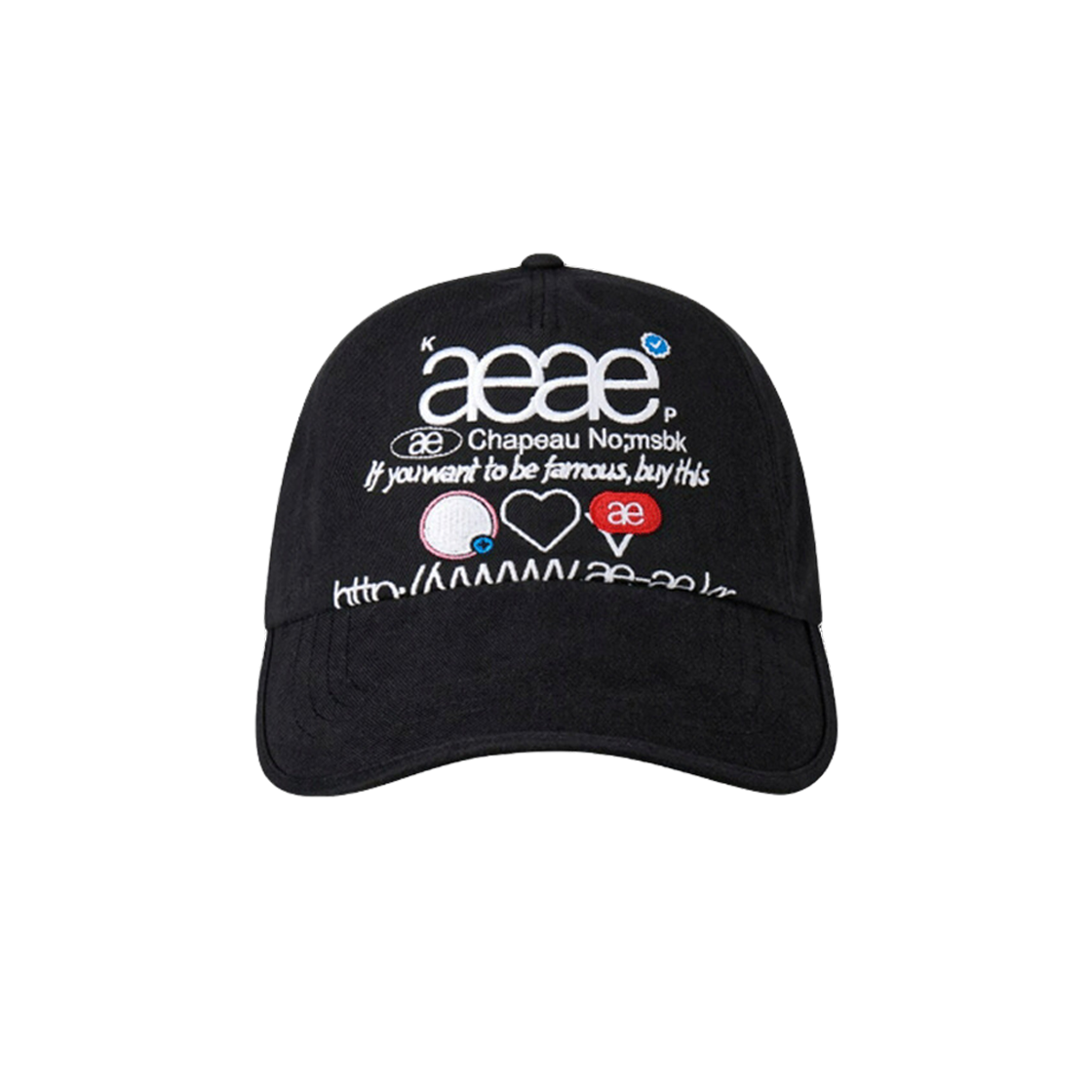 에이이에이이 x 픽보이 웹 로고 5 패널 볼캡 블랙 | AEAE | KREAM