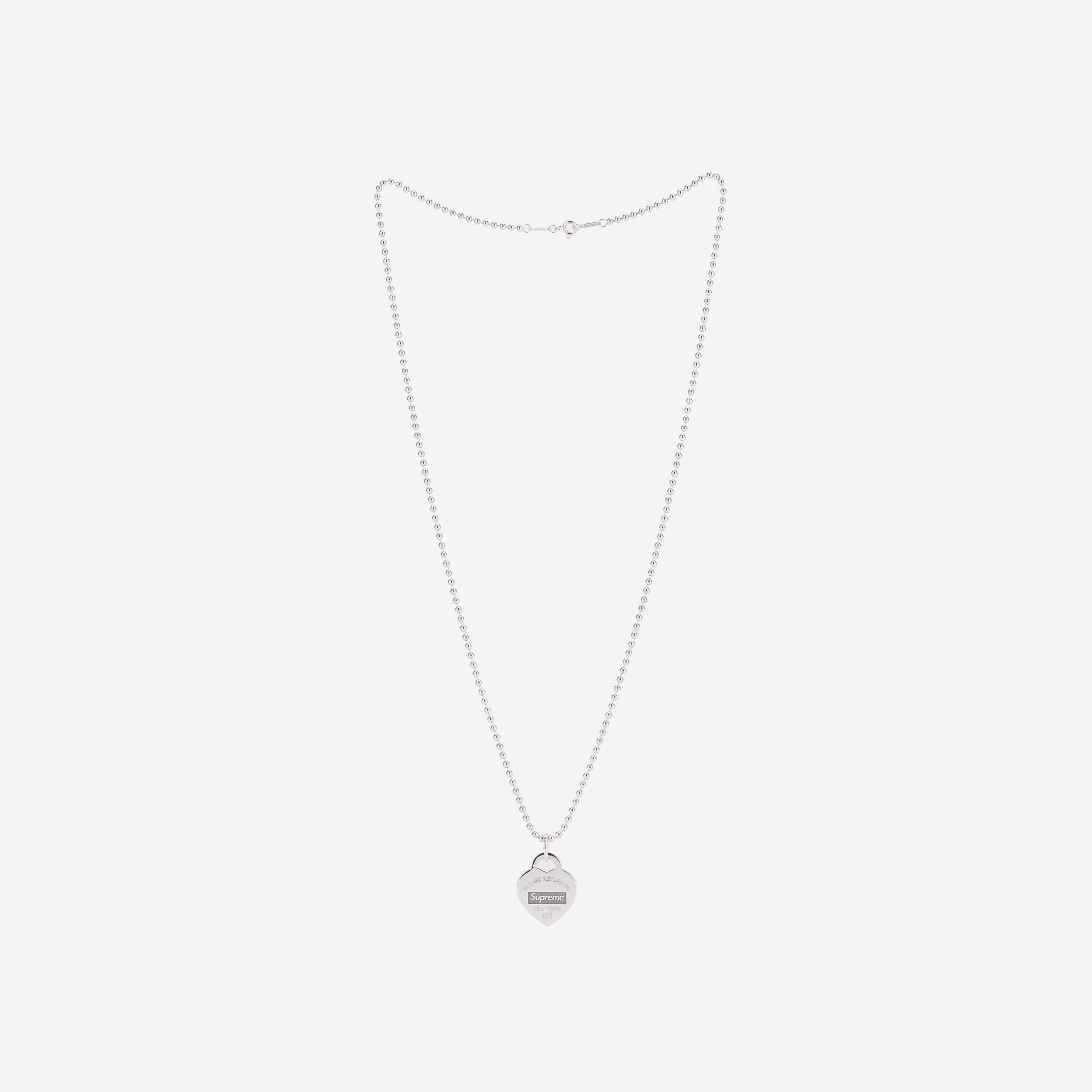 슈프림 x 티파니 앤 코 리턴 투 티파니 하트 태그 펜던트 - 21FW | KREAM