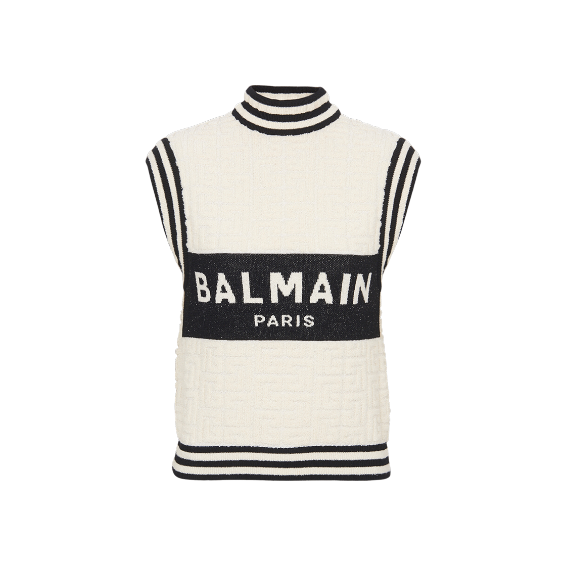 (W) 발망 모노그램 부클레트 니트 탑 화이트 | Balmain | KREAM