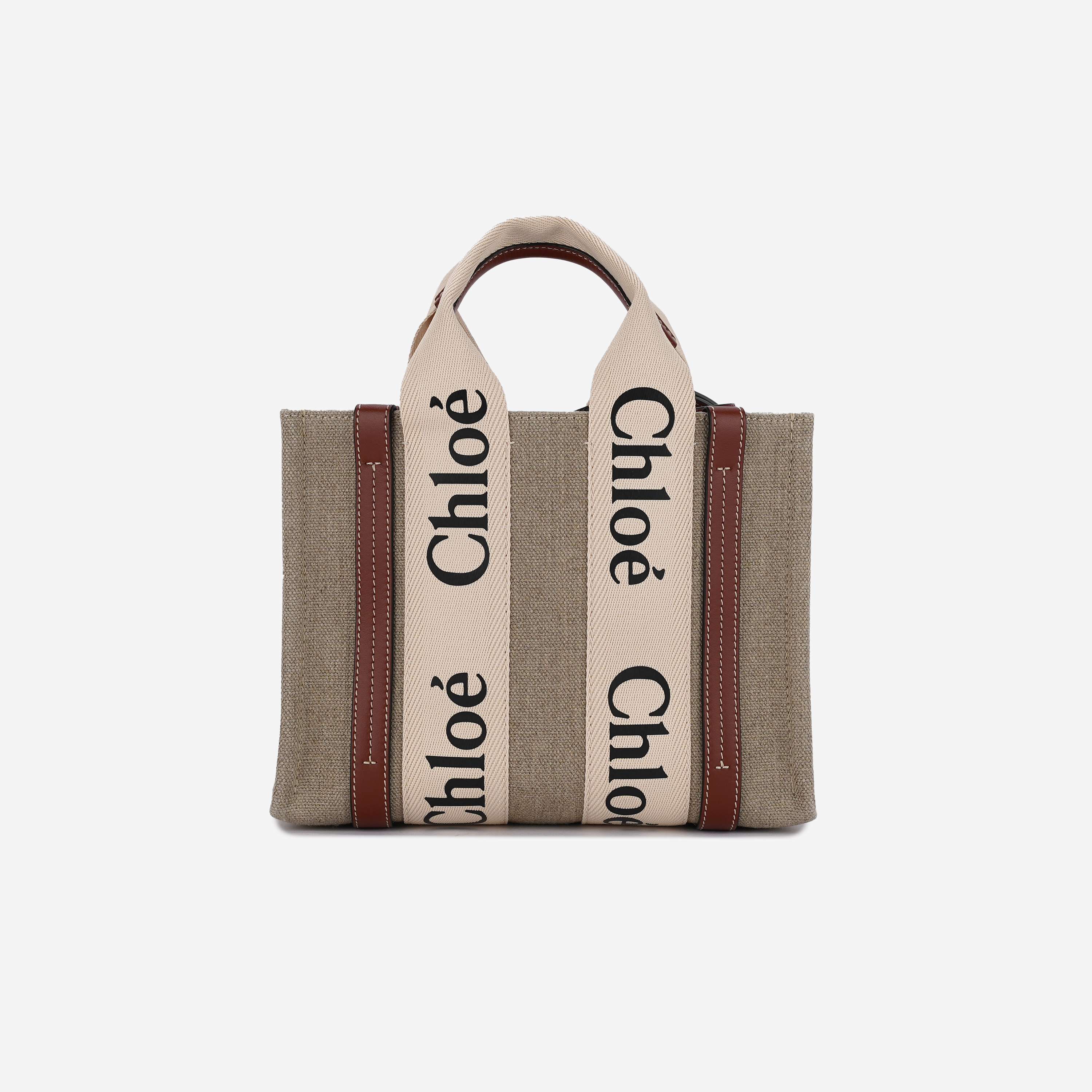 끌로에 우디 스몰 토트백 화이트 브라운 | KREAM