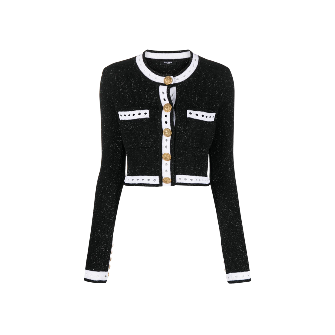 (W) 발망 롱슬리브 버튼 패스닝 가디건 블랙 | Balmain | KREAM