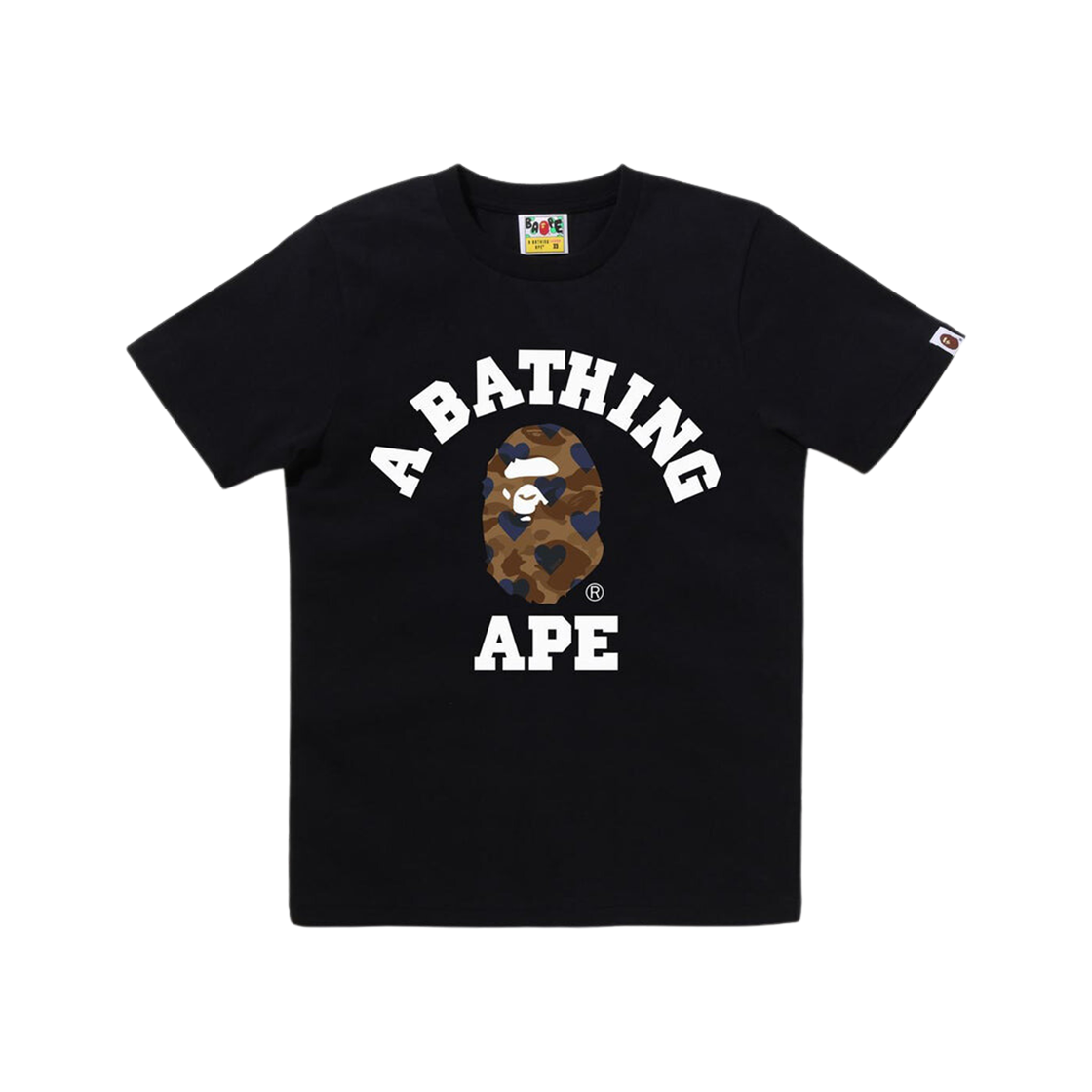 (W) 베이프 아이 러브 베이프 컬리지 티셔츠 블랙 | BAPE | KREAM