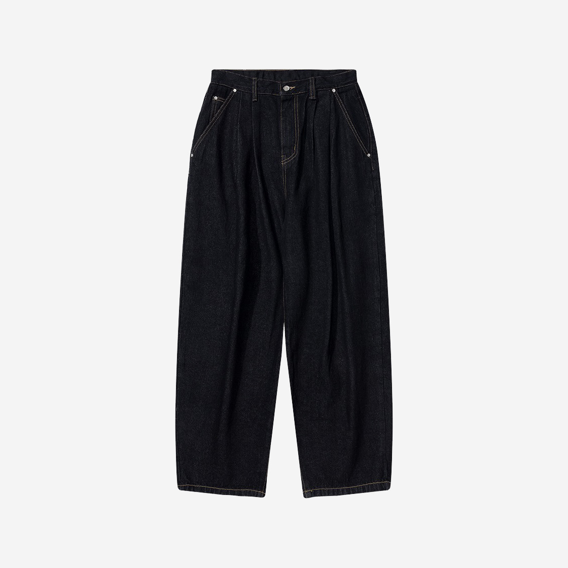 알디브이제트 딥 턱 포인트 데님 팬츠 블랙 | RDVZ | KREAM