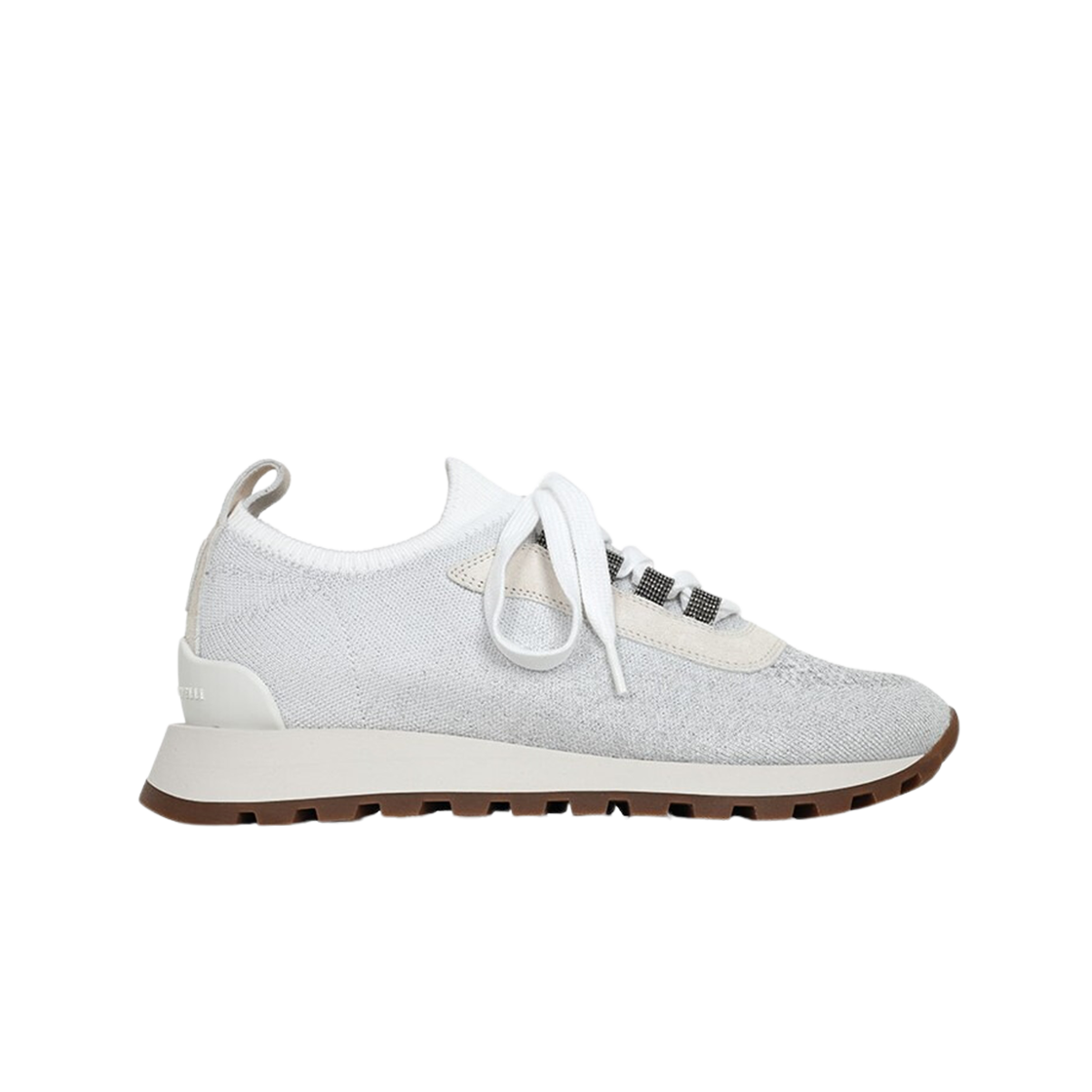 (W) 브루넬로 쿠치넬리 샤이니 아일렛 스파클링 코튼 니트 러너 화이트 | Brunello Cucinelli | KREAM