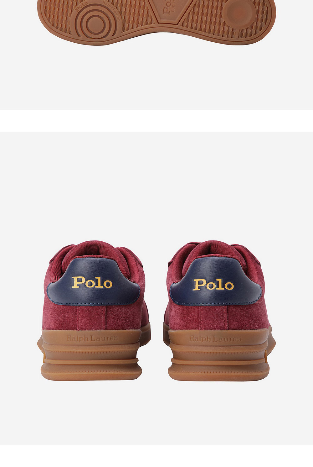 폴로 랄프 로렌 헤리티지 코트 II 스웨이드 스니커즈 와인 골드 | Polo Ralph Lauren | KREAM