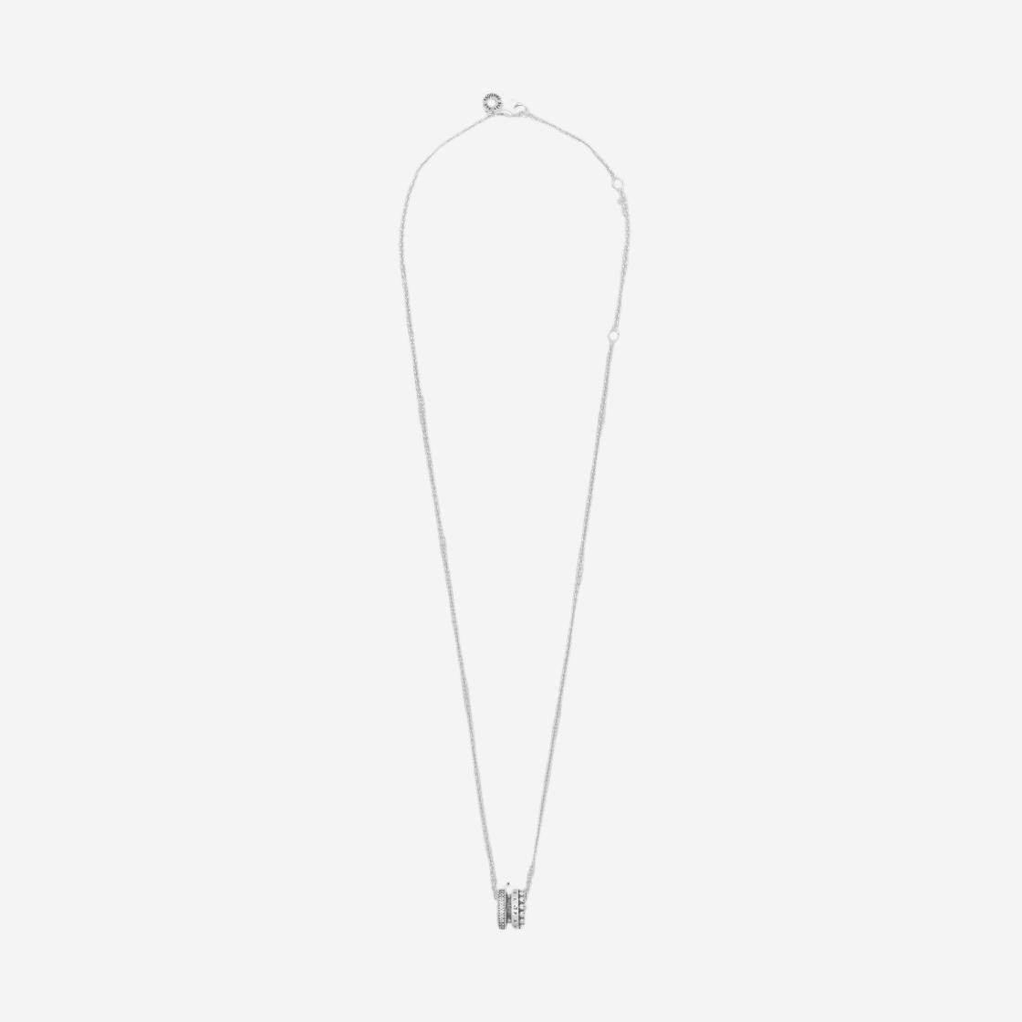 (W) 판도라 시그니처 로고 파베 & 비즈 네클리스 실버 | Pandora | KREAM