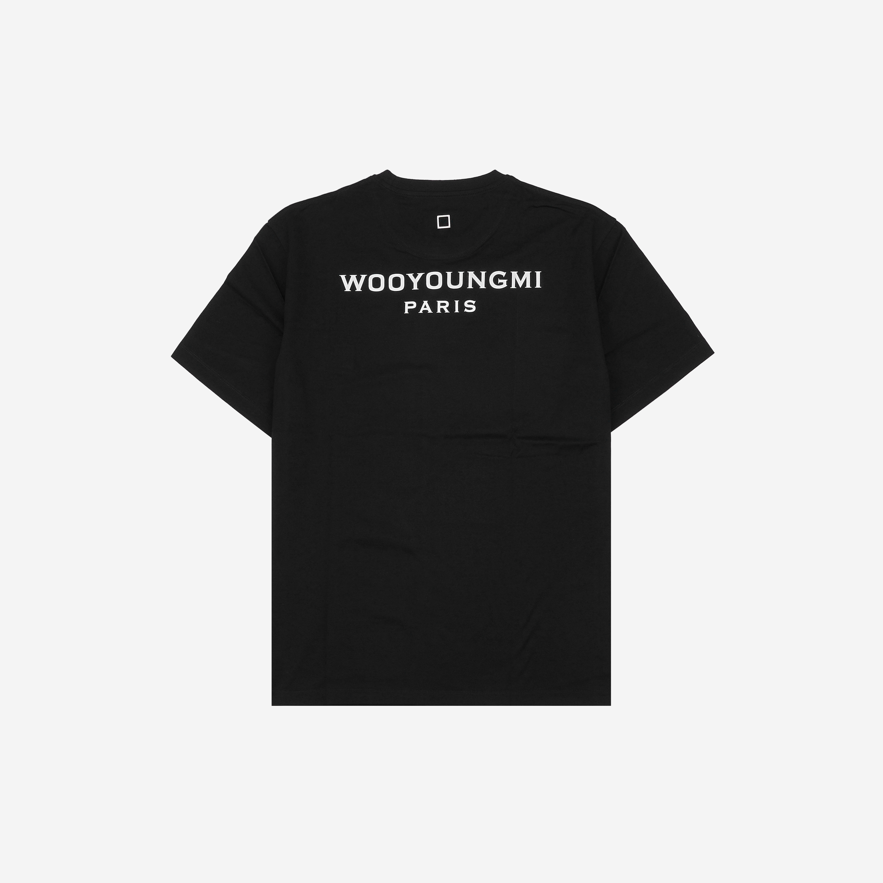 우영미 코튼 백로고 티셔츠 블랙 - 23FW | KREAM