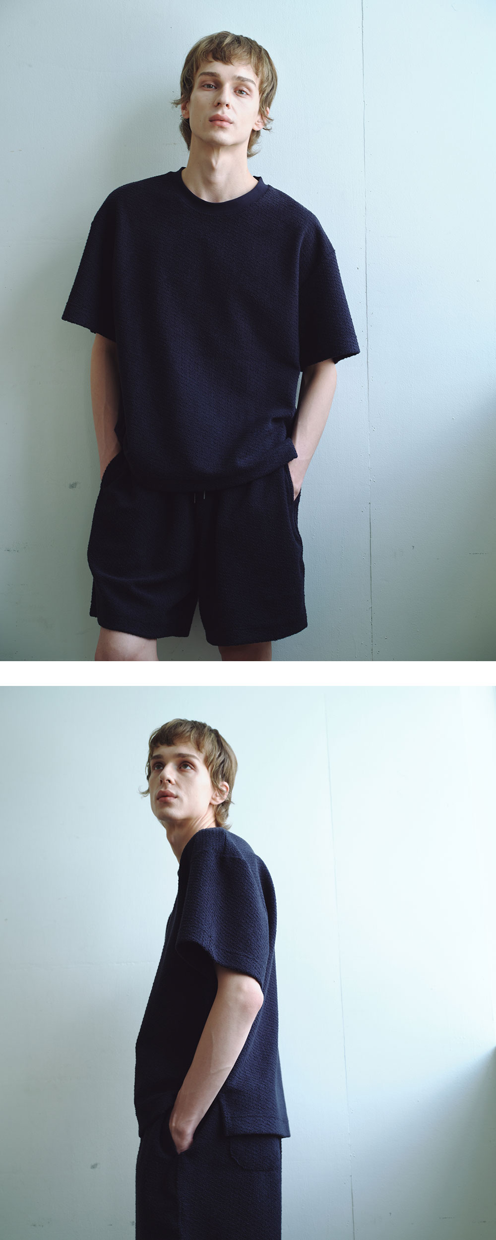 바이랑 코튼 테리 쇼츠 네이비 | BY RANG | KREAM