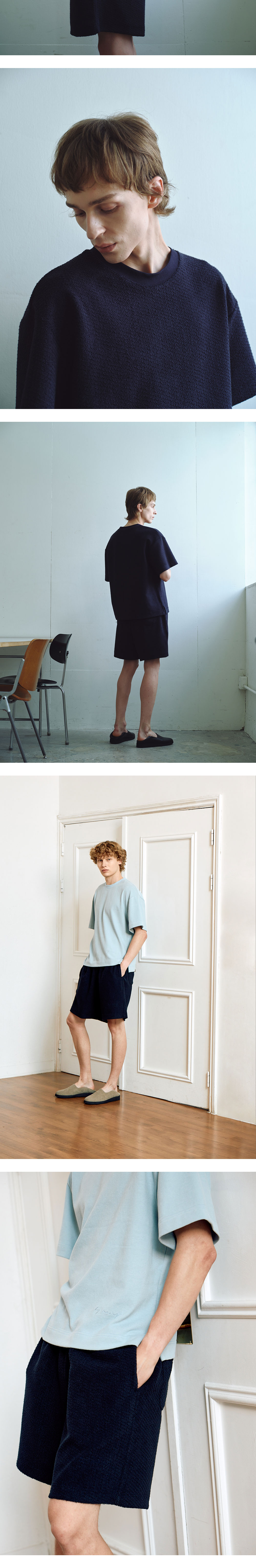 바이랑 코튼 테리 쇼츠 네이비 | BY RANG | KREAM