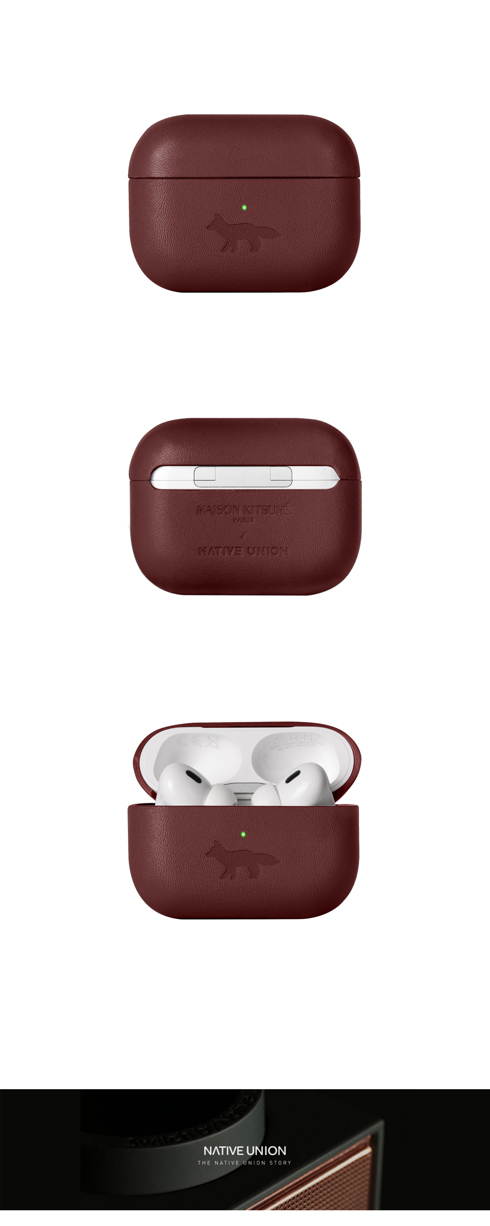 네이티브유니온 x 메종 키츠네 폭스 에어팟 프로2 케이스 와인 리스 | Native Union | KREAM