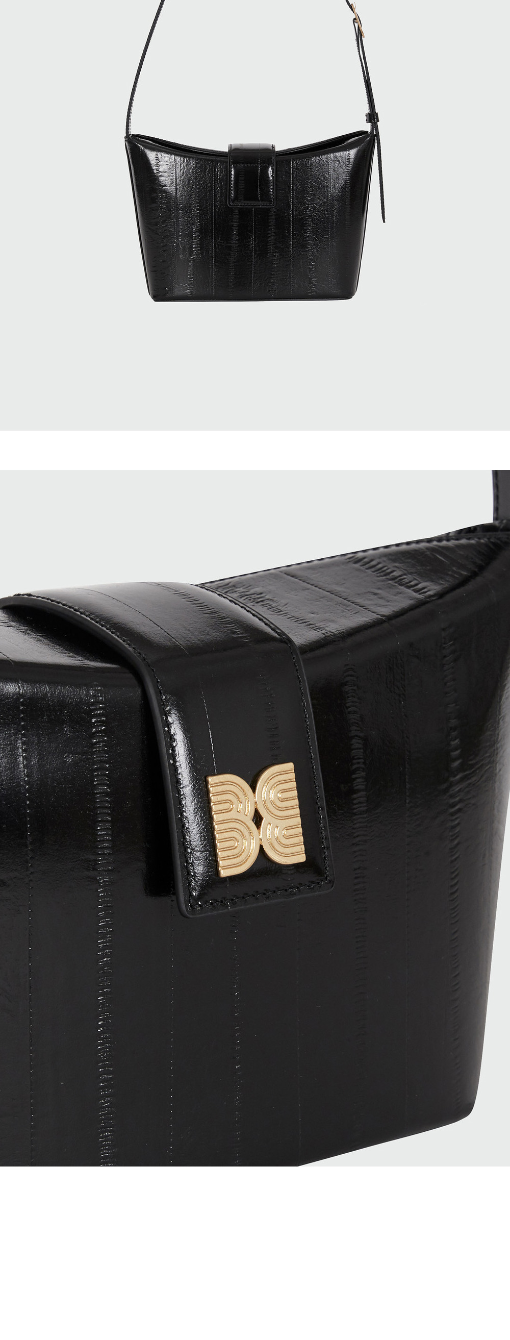 잉크 폴디드 탑 스몰 버킷 백 블랙 | EENK | KREAM