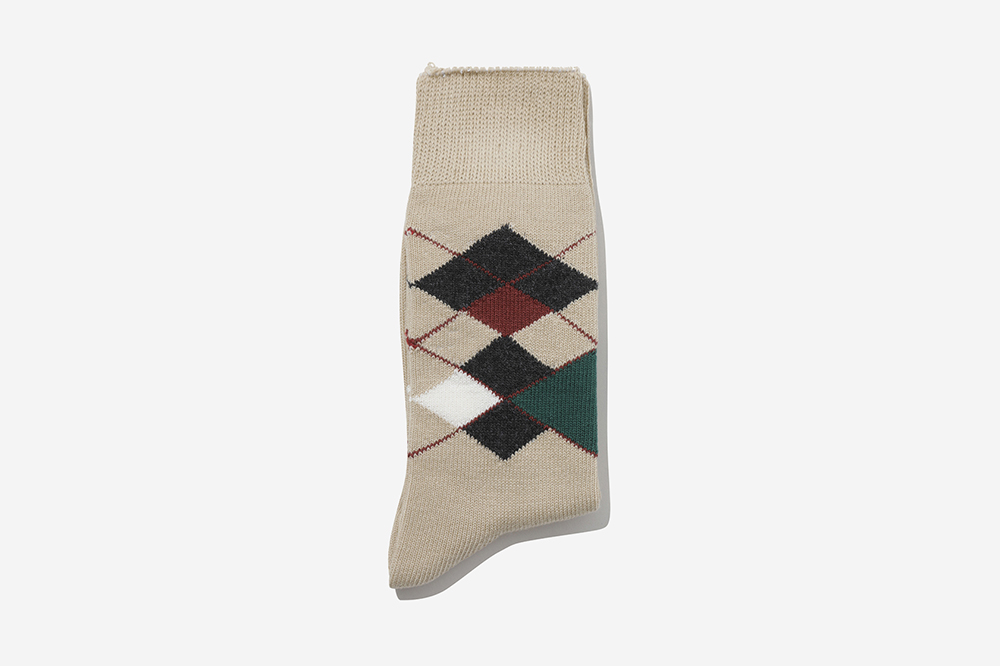 커스텀멜로우 울 아가일 패턴 삭스 아이보리 | Customellow | KREAM