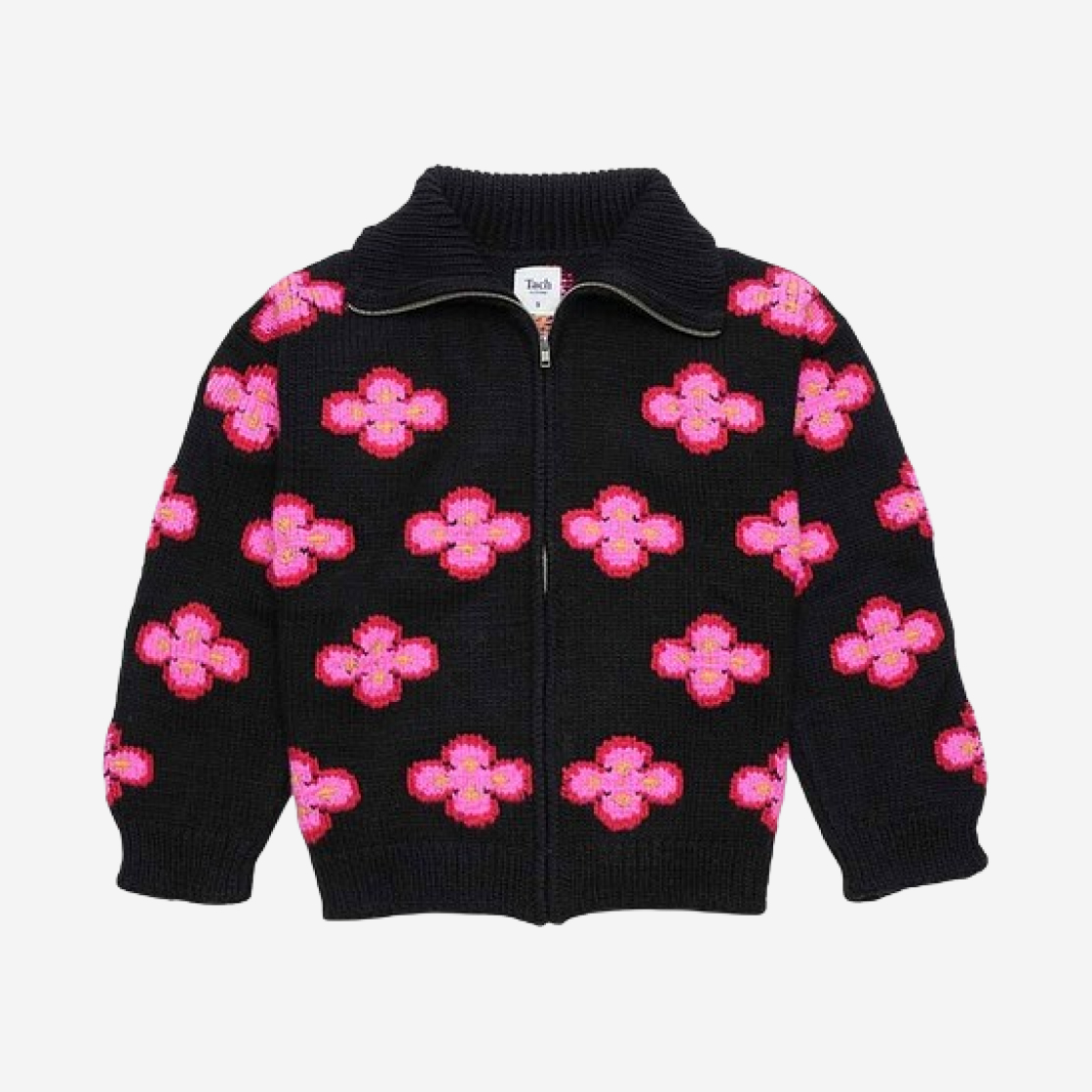 (W) 타크 요코 핸드 자수 가디건 블랙 | Tach | KREAM