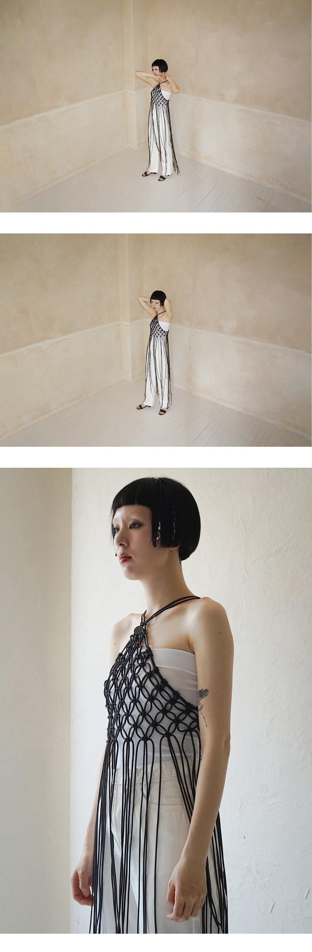 루바티 마크라메 홀터넥 드레스 반다이크 브라운 | RUBATI | KREAM