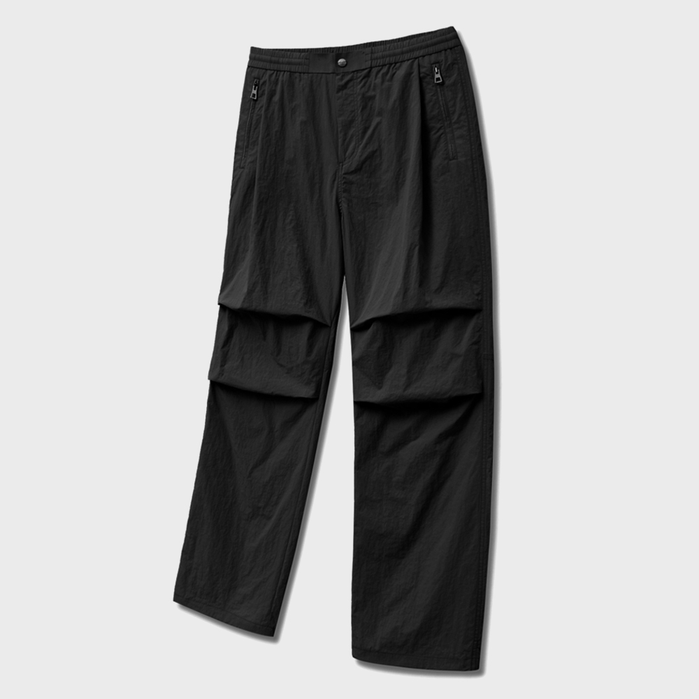 티엔지티 와이드 나일론 파라수트 팬츠 블랙 | TNGT | KREAM