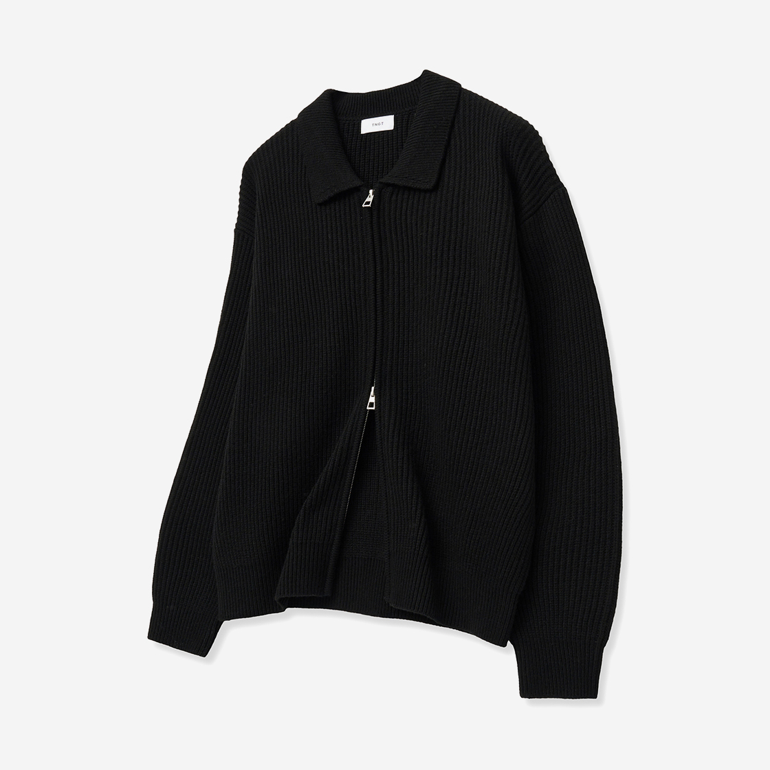 티엔지티 오버핏 집업 칼라가디건 블랙 | TNGT | KREAM