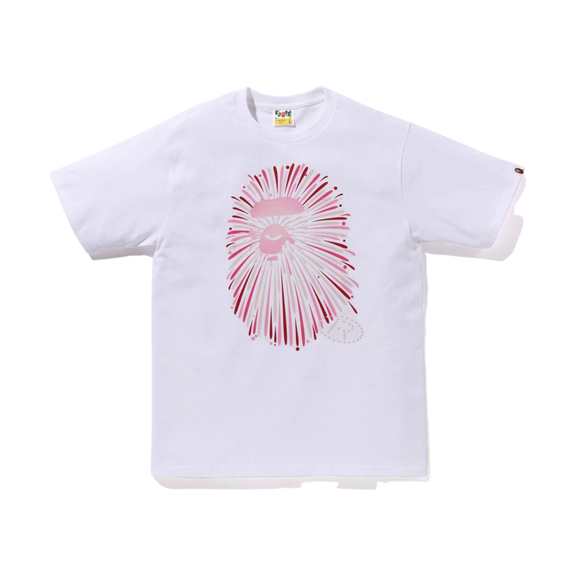 베이프 에이프 헤드 파이어워크 티셔츠 화이트 | BAPE | KREAM