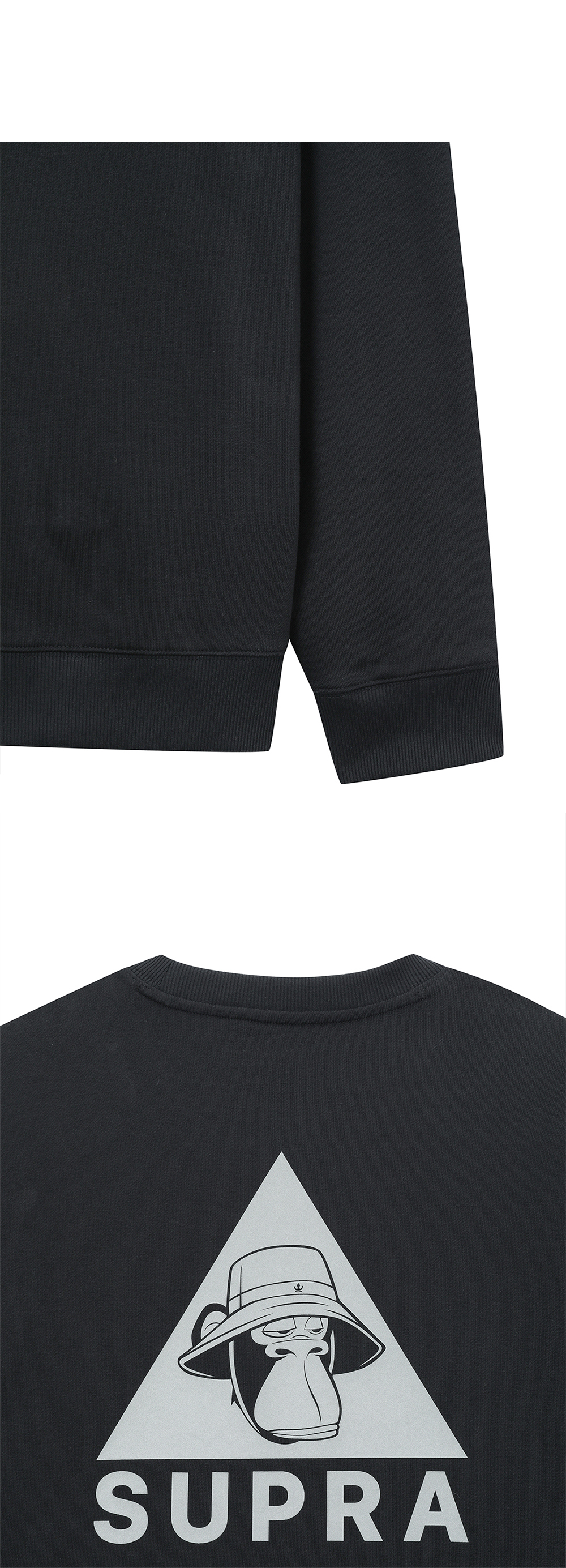 수프라 마운틴 후면 빅 그래픽 맨투맨 블랙 | Supra | KREAM