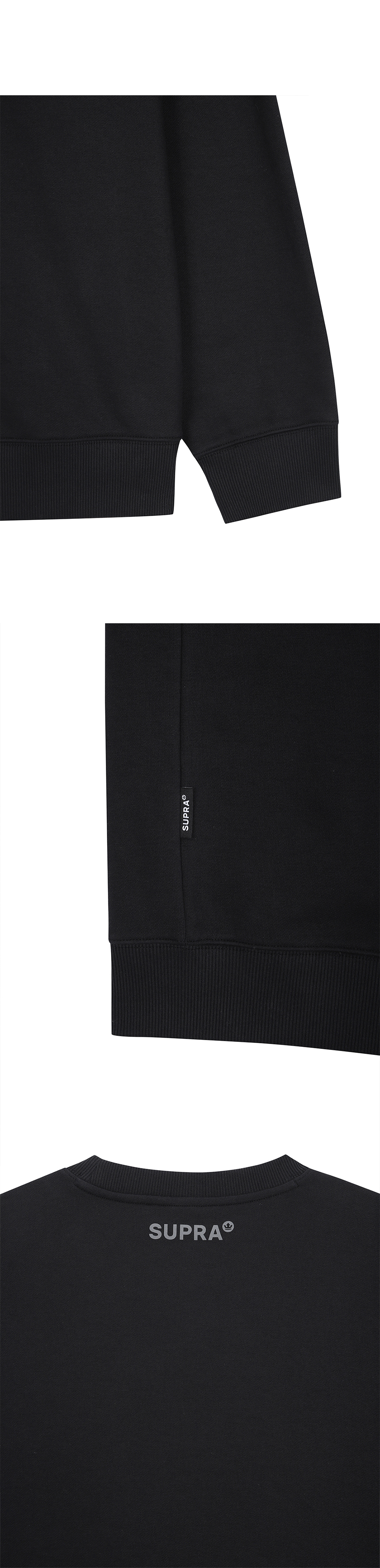 수프라 라벨 맨투맨 블랙 | Supra | KREAM