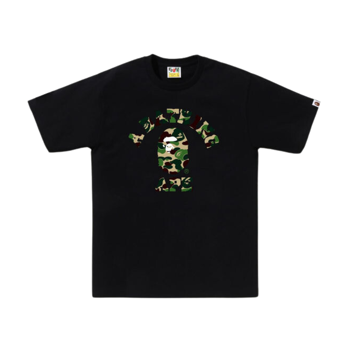 베이프 ABC 카모 컬리지 티셔츠 블랙 핑크 | BAPE | KREAM