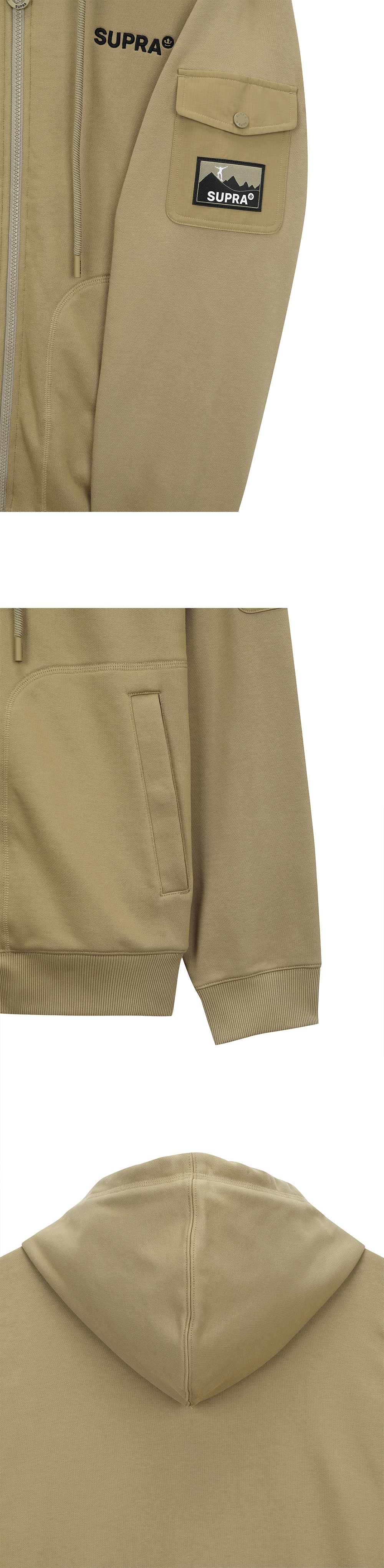 수프라 캐주얼 후드 집업 셋업 베이지 | Supra | KREAM