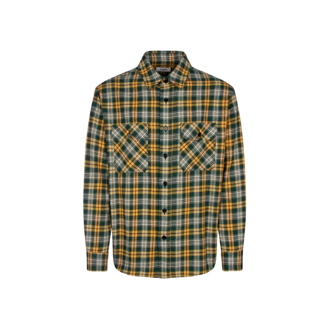 셀린느 체크 루즈 울 셔츠 베르 크렘 죤 | Celine | KREAM