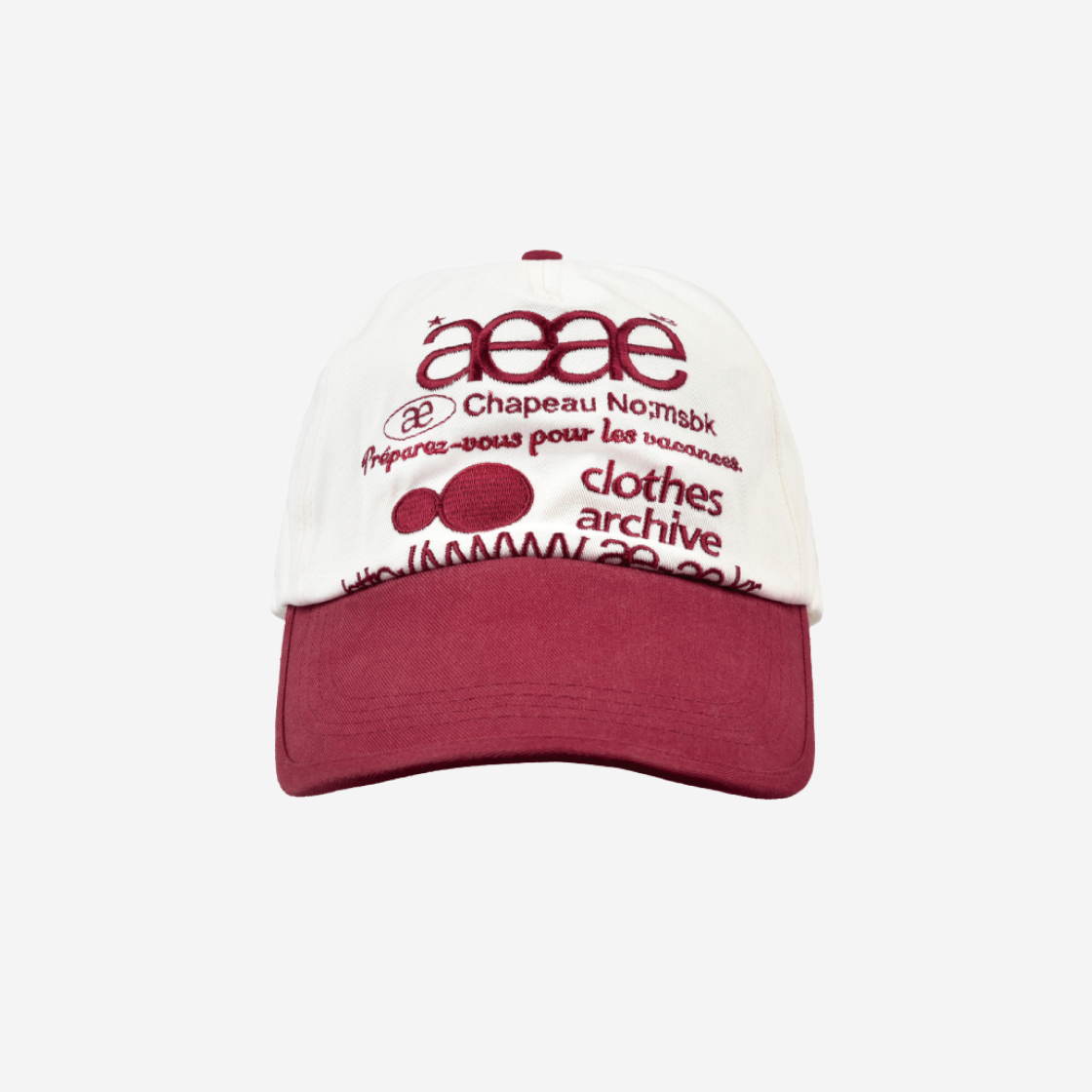 에이에이 웹 로고 투 톤 볼캡 화이트 레드 | Aeae | KREAM