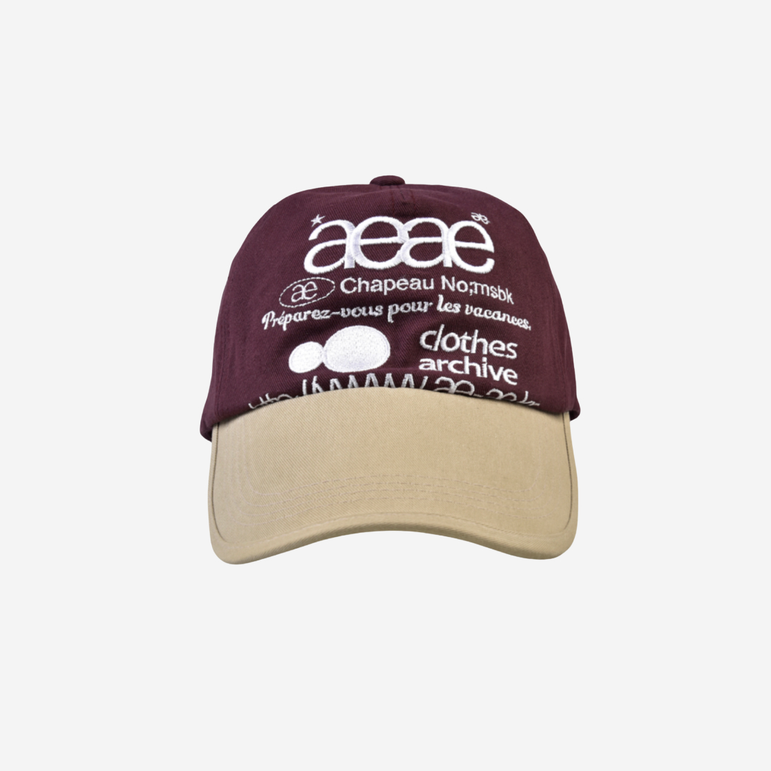 에이에이 웹 로고 투 톤 볼 베이지 버건디 | Aeae | KREAM