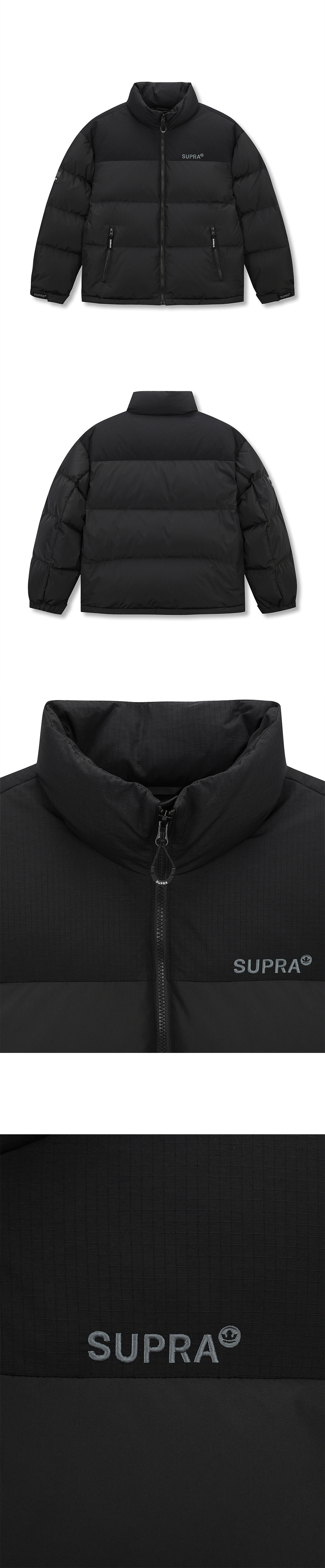 수프라 베이직 숏 다운 자켓 블랙 | Supra | KREAM
