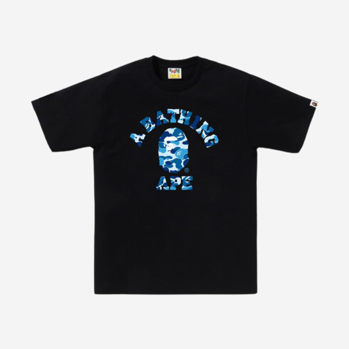 베이프 ABC 카모 컬리지 티셔츠 블랙 블루 | BAPE | KREAM