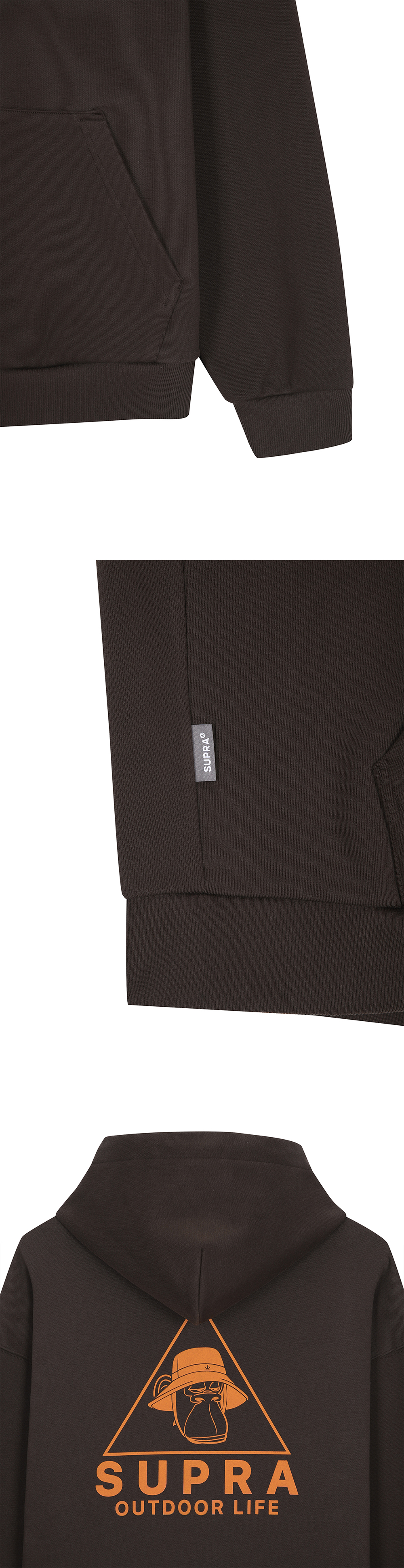 수프라 후면 마운틴 빅 그래픽 후드티 브라운 | Supra | KREAM