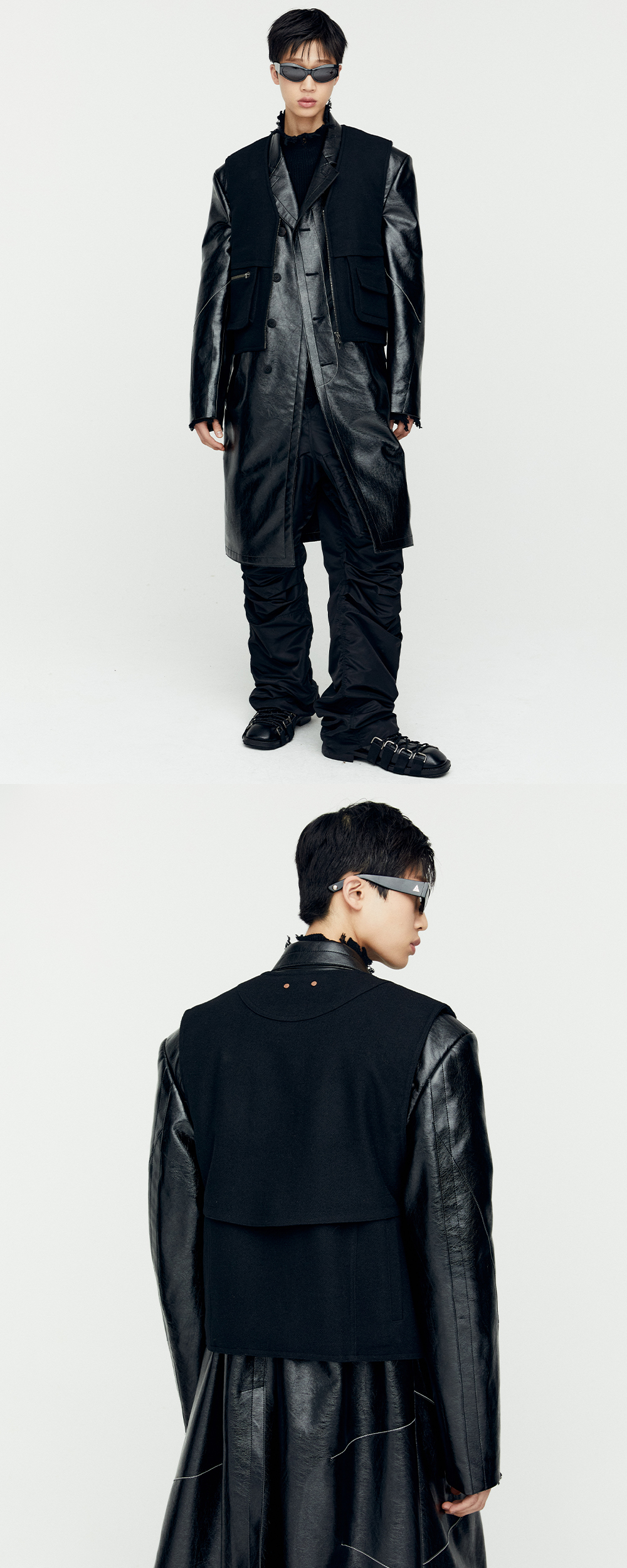 ADSB 앤더슨벨 울 브이넥 집업 베스트 블랙 | ADSB ANDERSSON BELL | KREAM