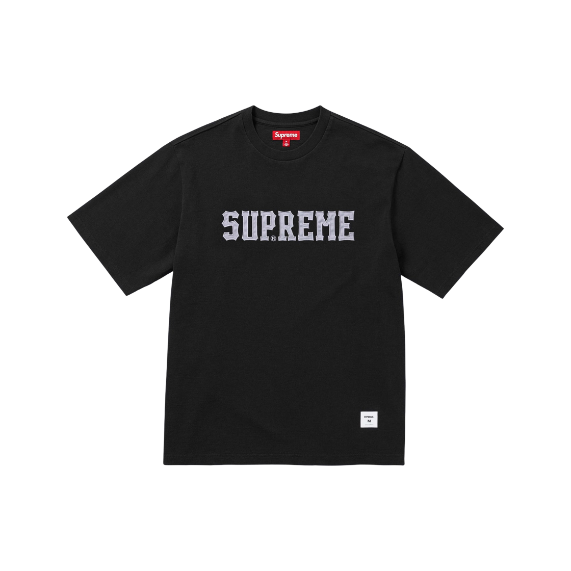 슈프림 트윌 아플리케 숏슬리브 탑 블랙 - 24FW | KREAM