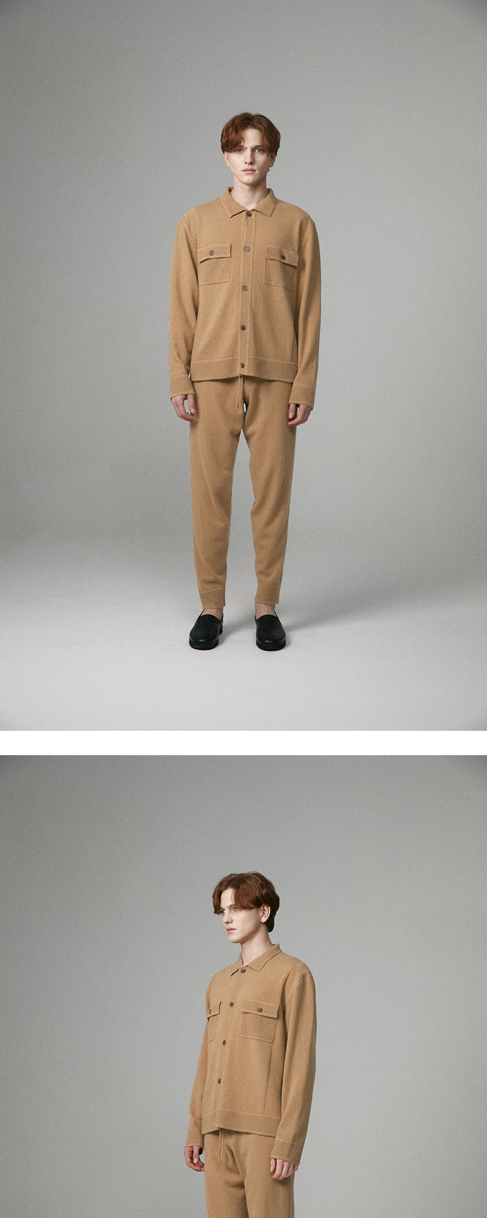 바이랑 울 캐시미어 포켓 로고 가디건 베이지 | BY RANG | KREAM