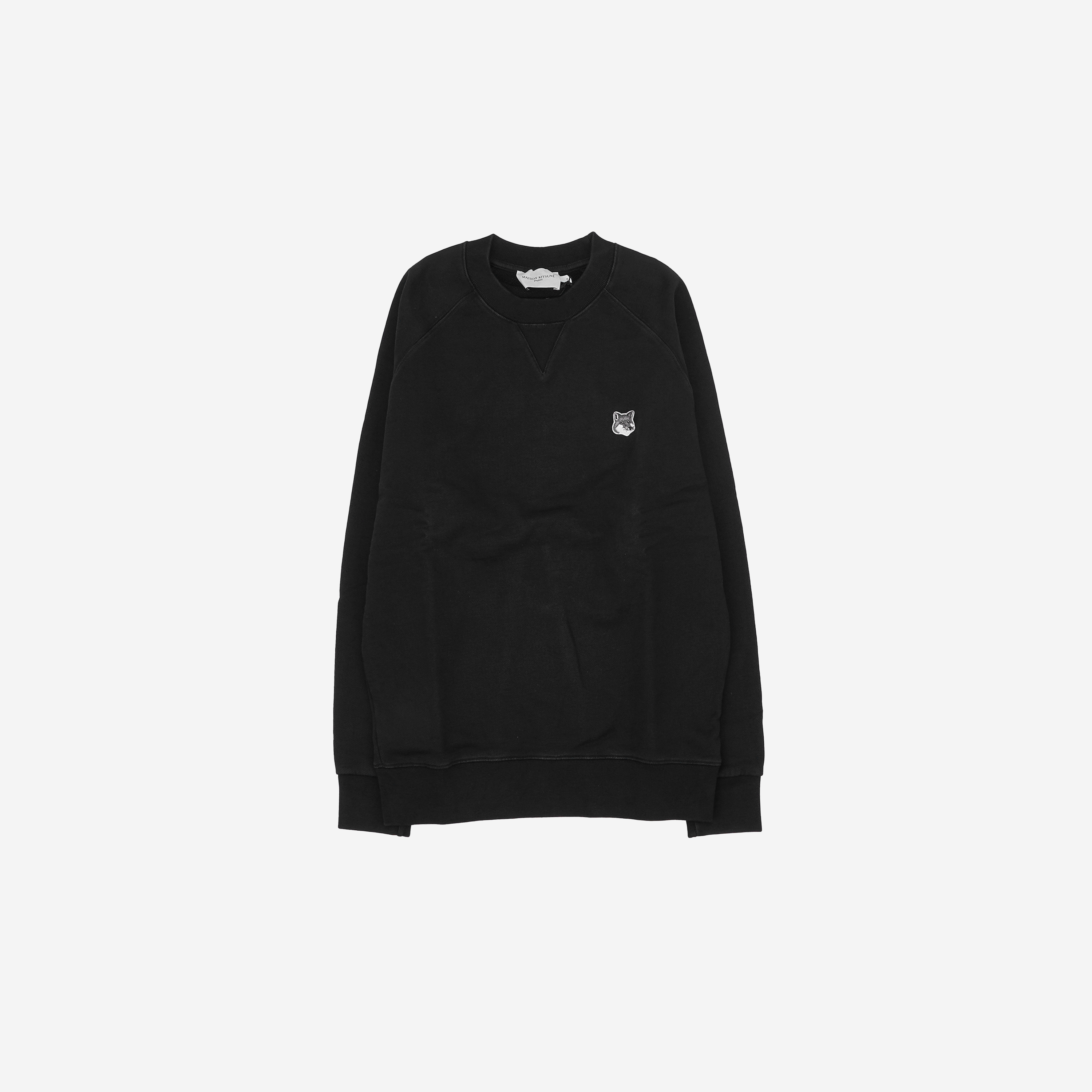 메종 키츠네 그레이 폭스 헤드 패치 클래식 스웨트셔츠 블랙 | KREAM
