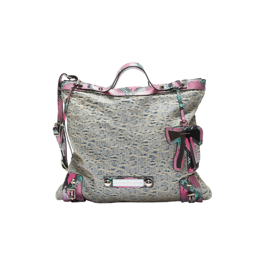 아크네 스튜디오 토트백 라이트 블루 핑크 | Acne Studios | KREAM