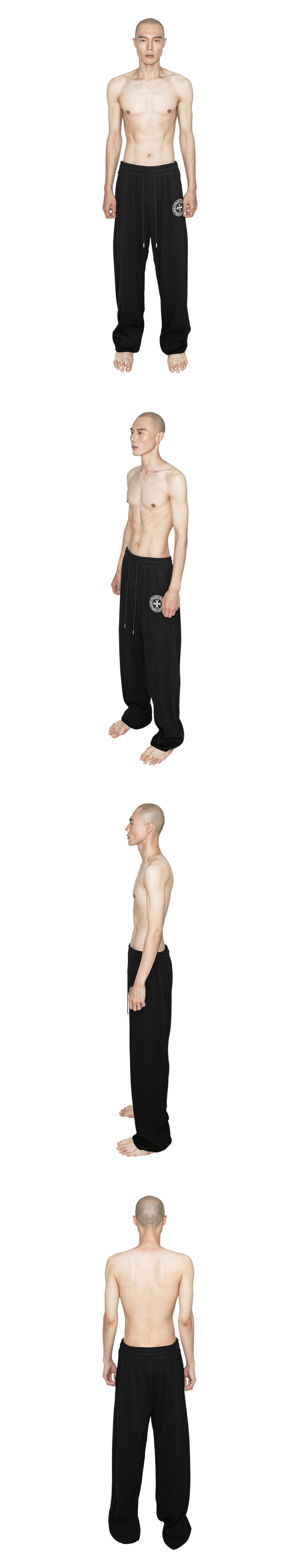 펀치 드렁크 파티즈 서클 로고 와플 라운지 팬츠 블랙 | Punch Drunk Parties | KREAM