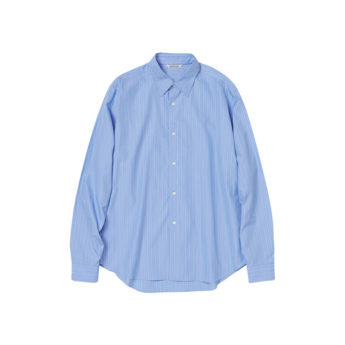 오라리 수빈 하이 카운트 클로스 스트라이프 셔츠 삭스 블루 | Auralee | KREAM