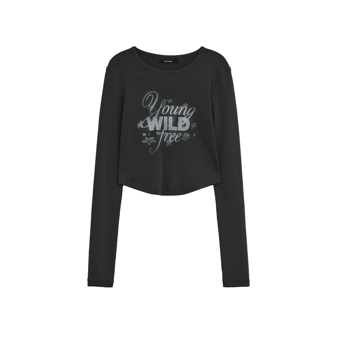 다이애그널 그래픽 라운드 프론트 티 다크 그레이 | DIAGONAL | KREAM