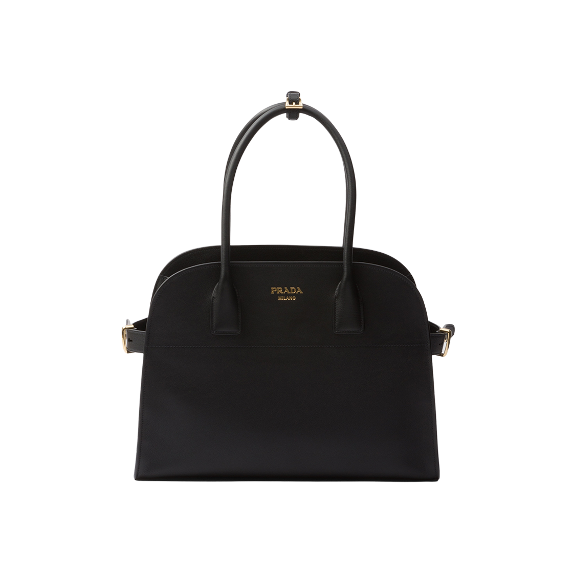 프라다 미디엄 가죽 토트백 블랙 | Prada | KREAM