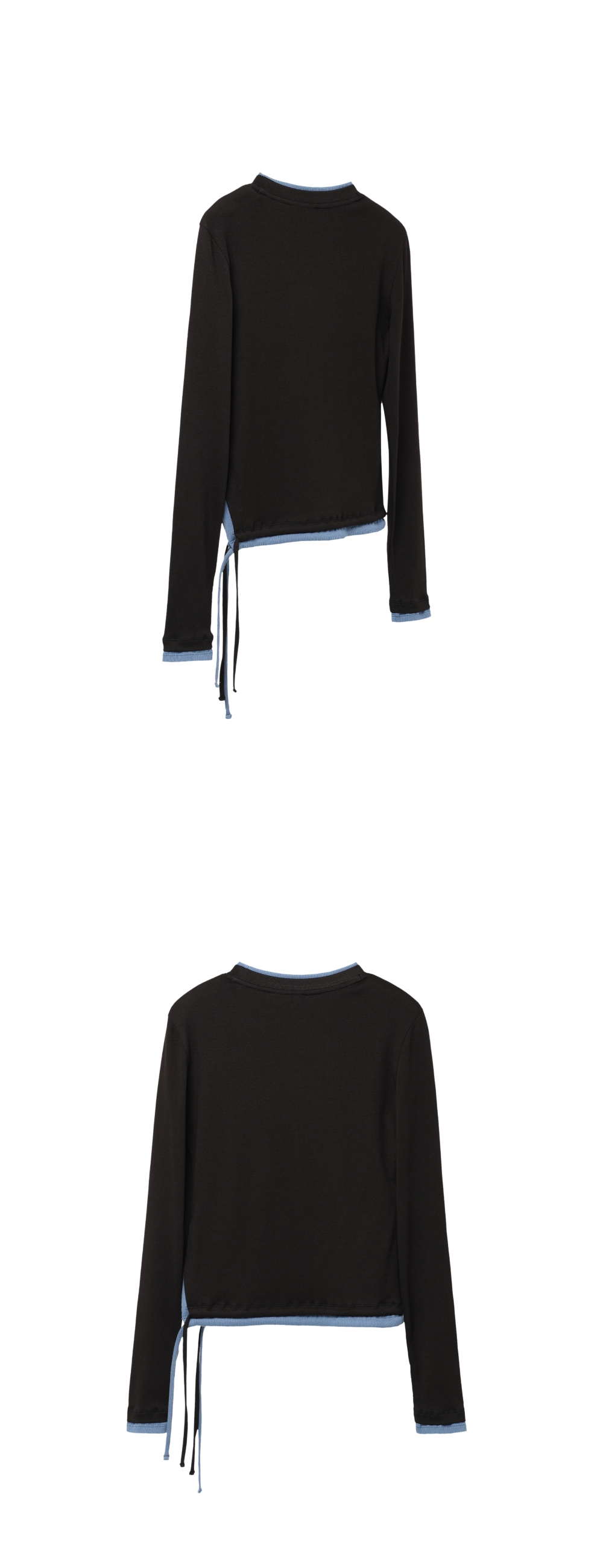 오프닝프로젝트 W 스몰 로고 레이어드 티셔츠 블랙 | Opening Project | KREAM