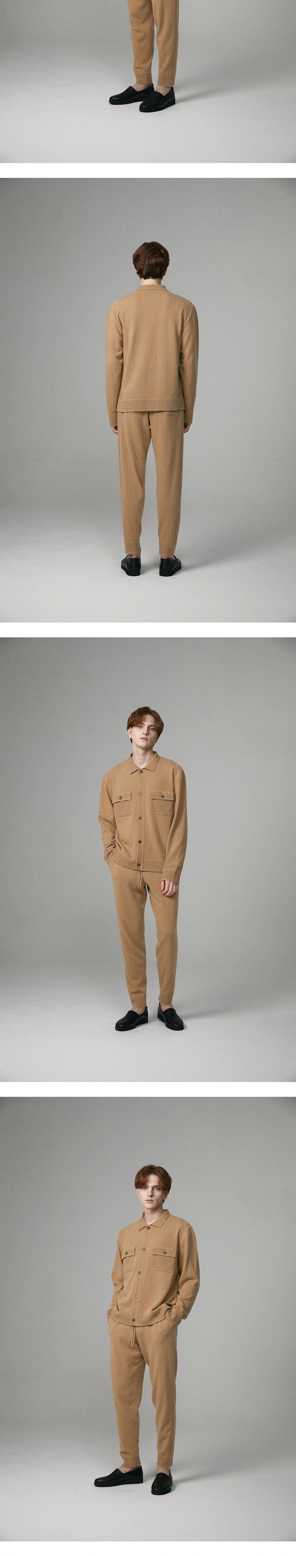 바이랑 울 캐시미어 로고 트랙 팬츠 베이지 | BY RANG | KREAM