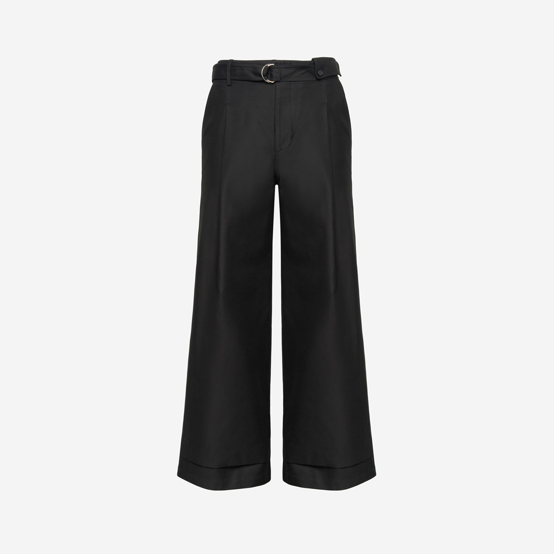 (W) 노이스 코튼 벨티드 와이드 팬츠 블랙 | Noice | KREAM