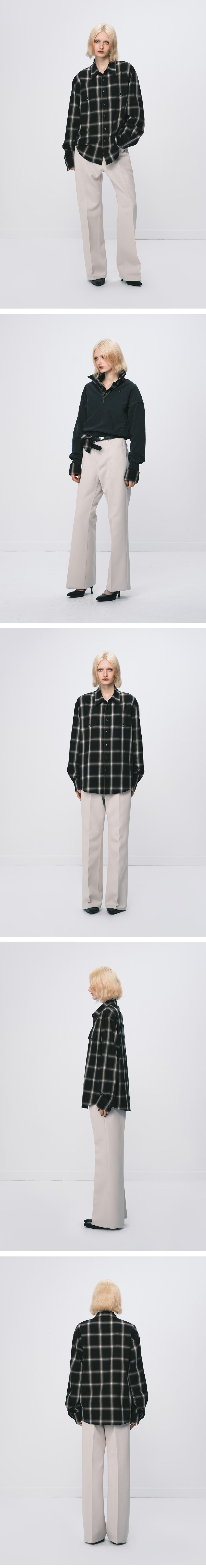 (W) 노이스 울 플레어드 팬츠 아이보리 | Noice | KREAM